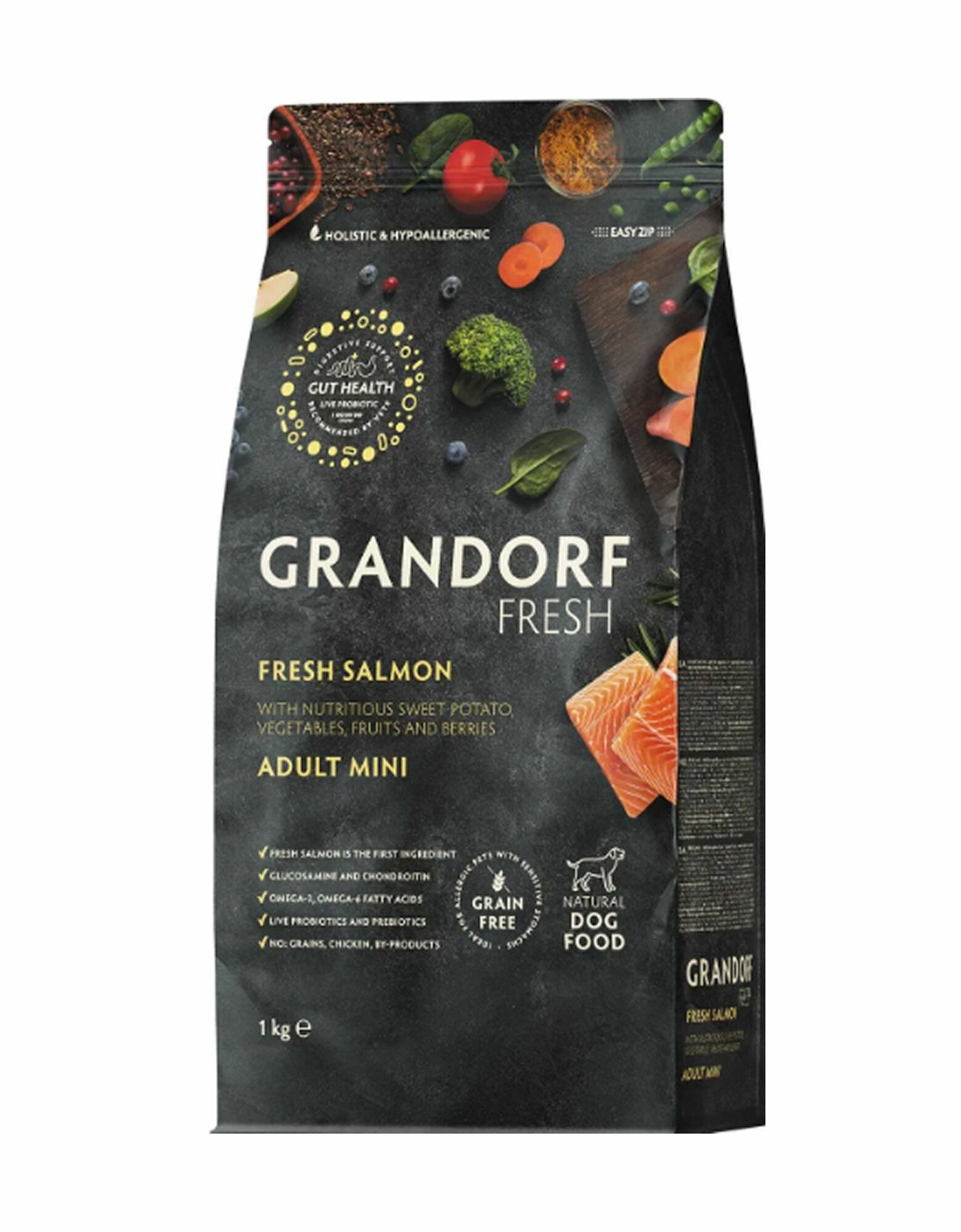 Grandorf Корм сухой Лосось с бататом, для собак мелких пород, 1 кг