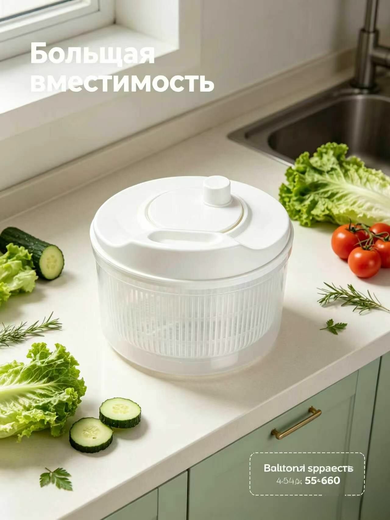 Сушилка для салата, зелени 1 ярусов одноярусная