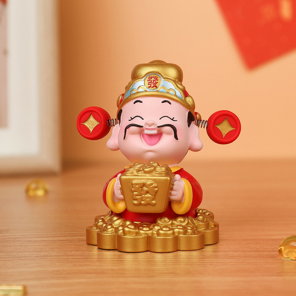 China wealth god resin decor with blessing elements for festival gifts and business promotion wealth