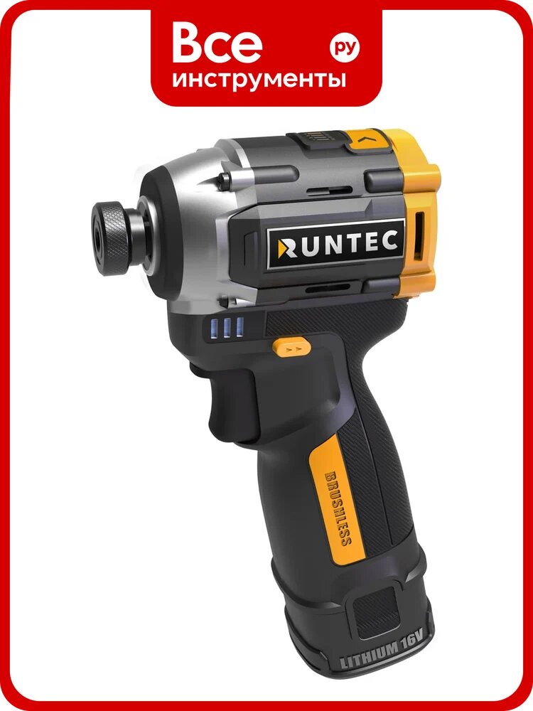 Винтоверт ударный аккумуляторный RUNTEC PRO 1/4, 16В, 2*2Ач, 150Нм RT-ED133