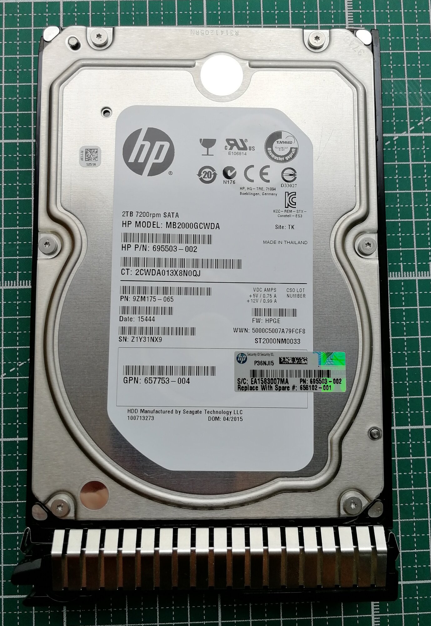 Жесткий диск HPE 658079-B21 REF 2TB 7.2K 6G SATA 3.5 REF серверный уценка