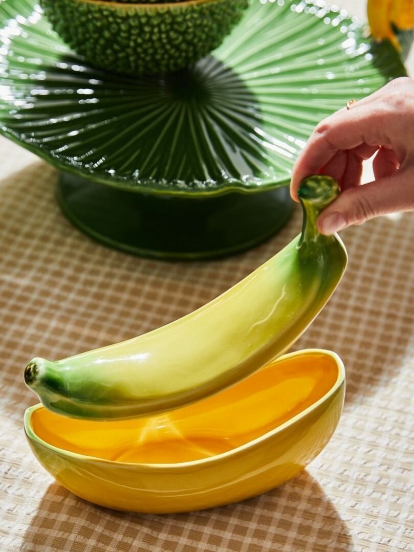 Блюдо с крышкой Банан 350 мл, Bordallo Pinheiro (Португалия) "Banana from Madeira"