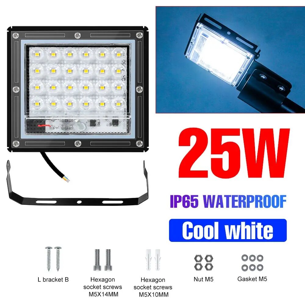 Светодиодный прожектор FloodLights-A 220В, теплый/холодный белый свет, 25W Cool White