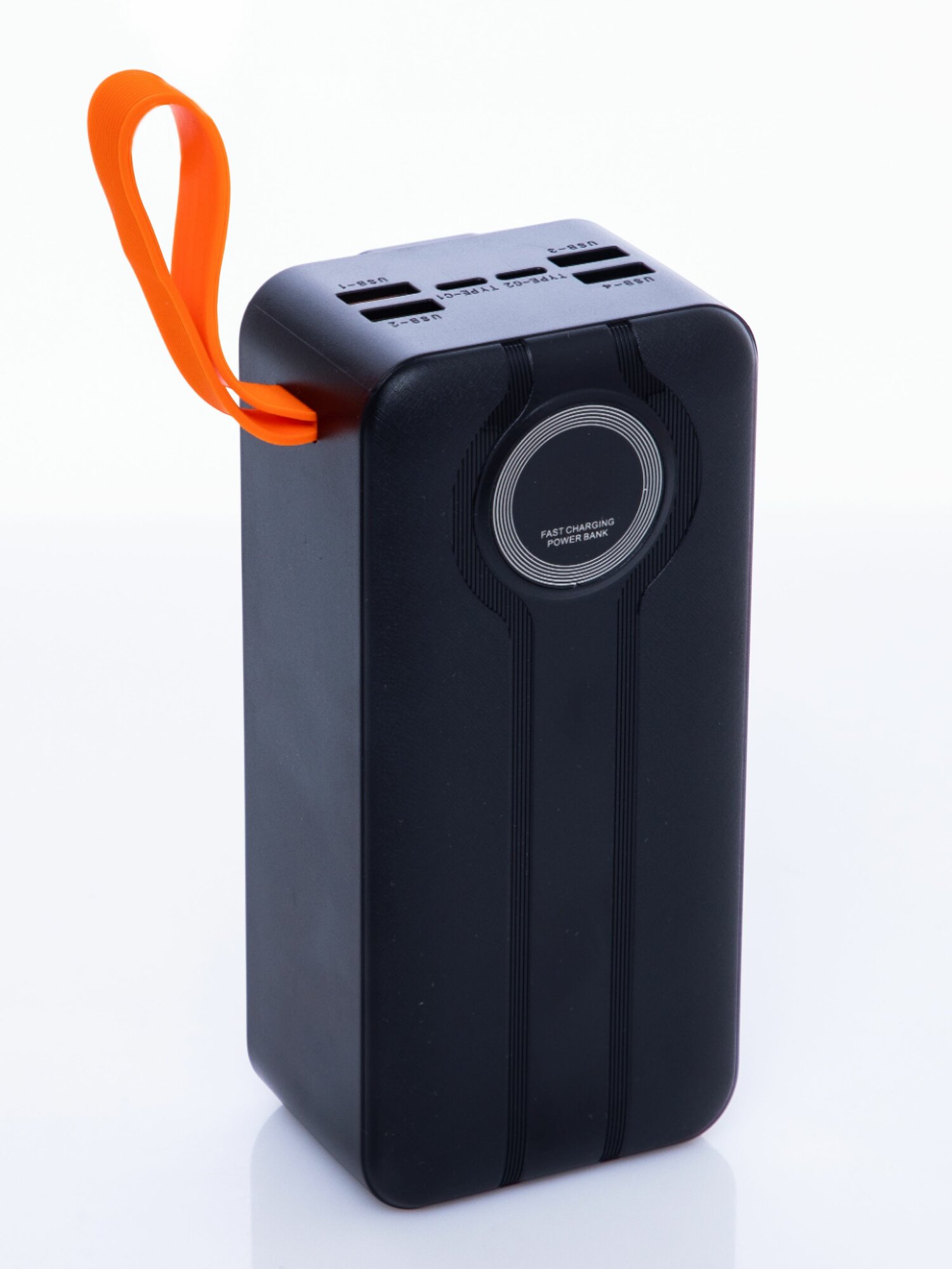 Повербанк 40000mah, внешний аккумулятор с 4 разъёмами USB и 2 встроенными кабелями, powerbank