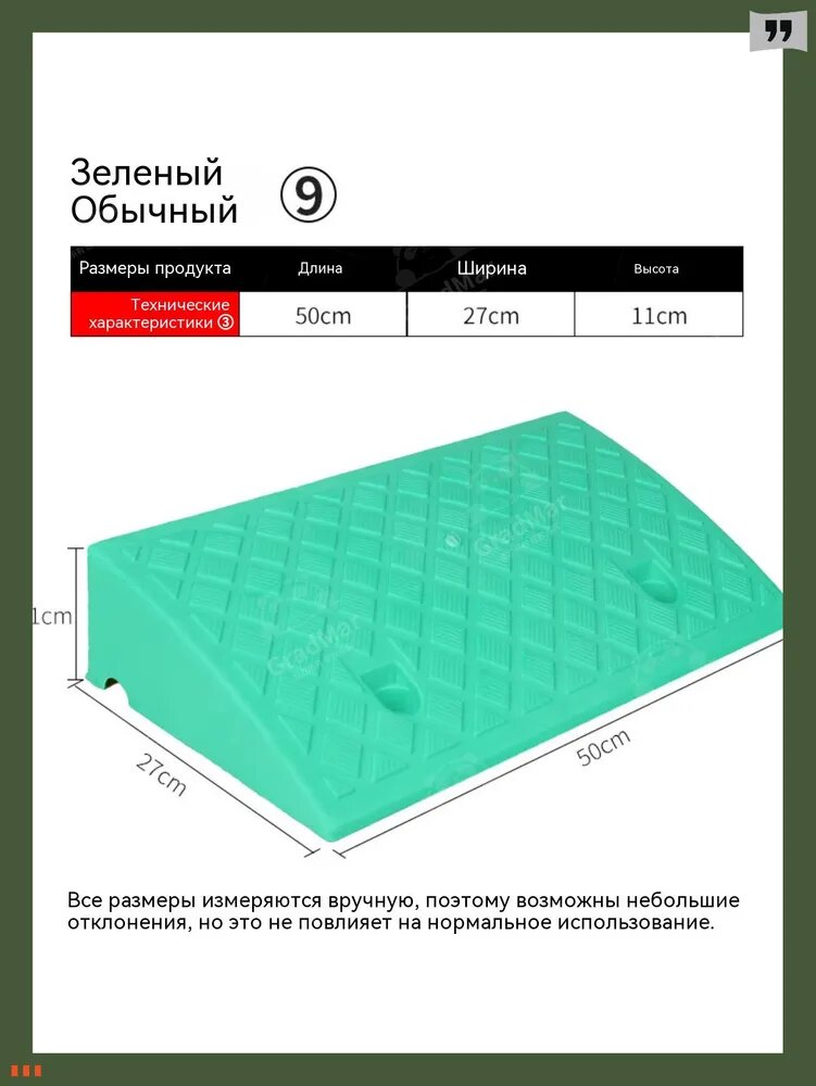 GradMar пандус для порога резиновый накладка противоскользящая для авто и коляски высота 11 см