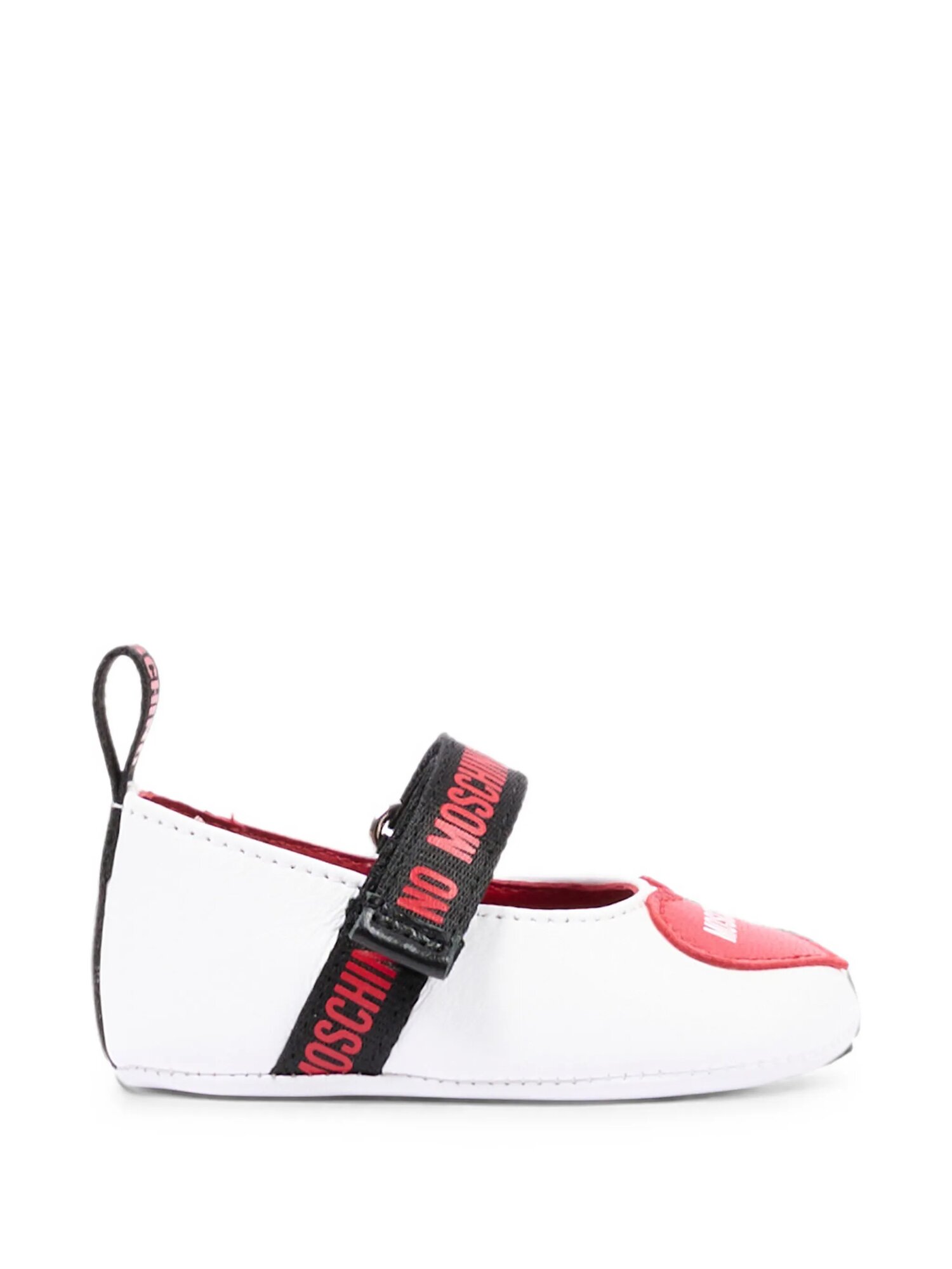 Балетки MOSCHINO Heart-patch logo-strap ballet flats