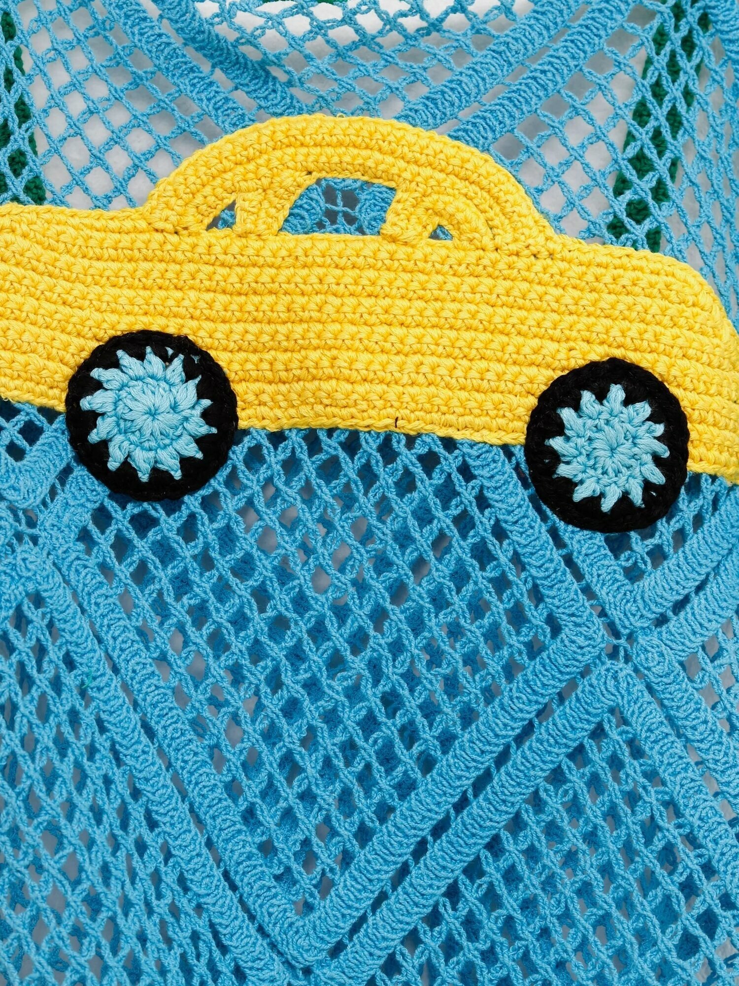 Платье JW Anderson Crochet-knit car-patch midi dress, размер 6, Синий принт — фото 1