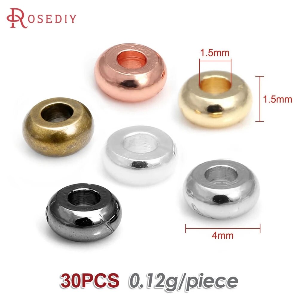 Бусины разделители Rosediy, 4x1.5 мм, 30 шт