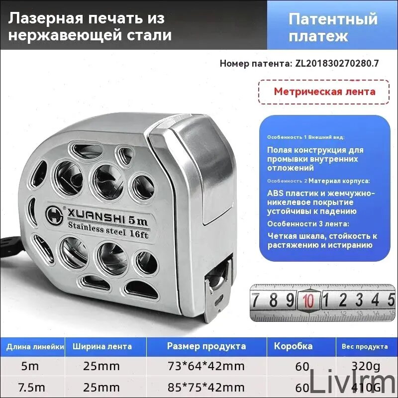 Измерительная лента Строительная 7.5м x 25мм