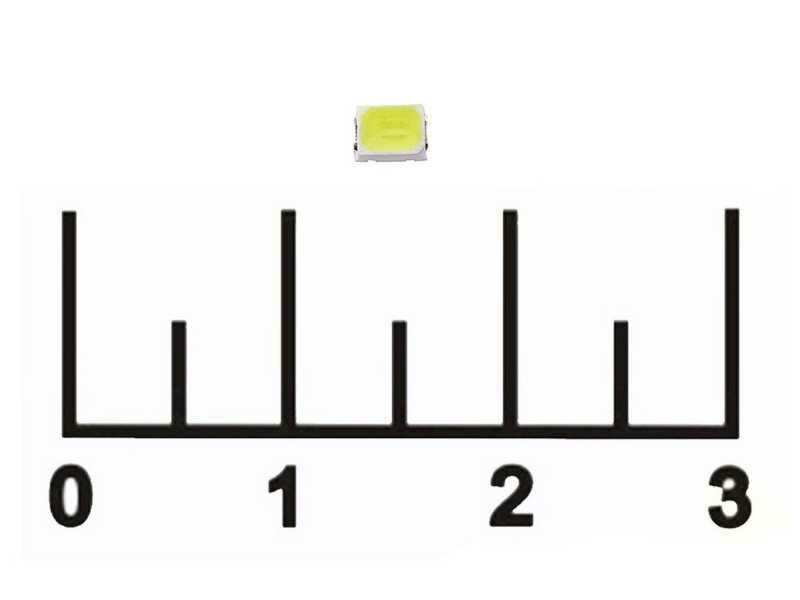 Светодиод LED 1W 9V 2835 6000K SMD (мал. конт +)