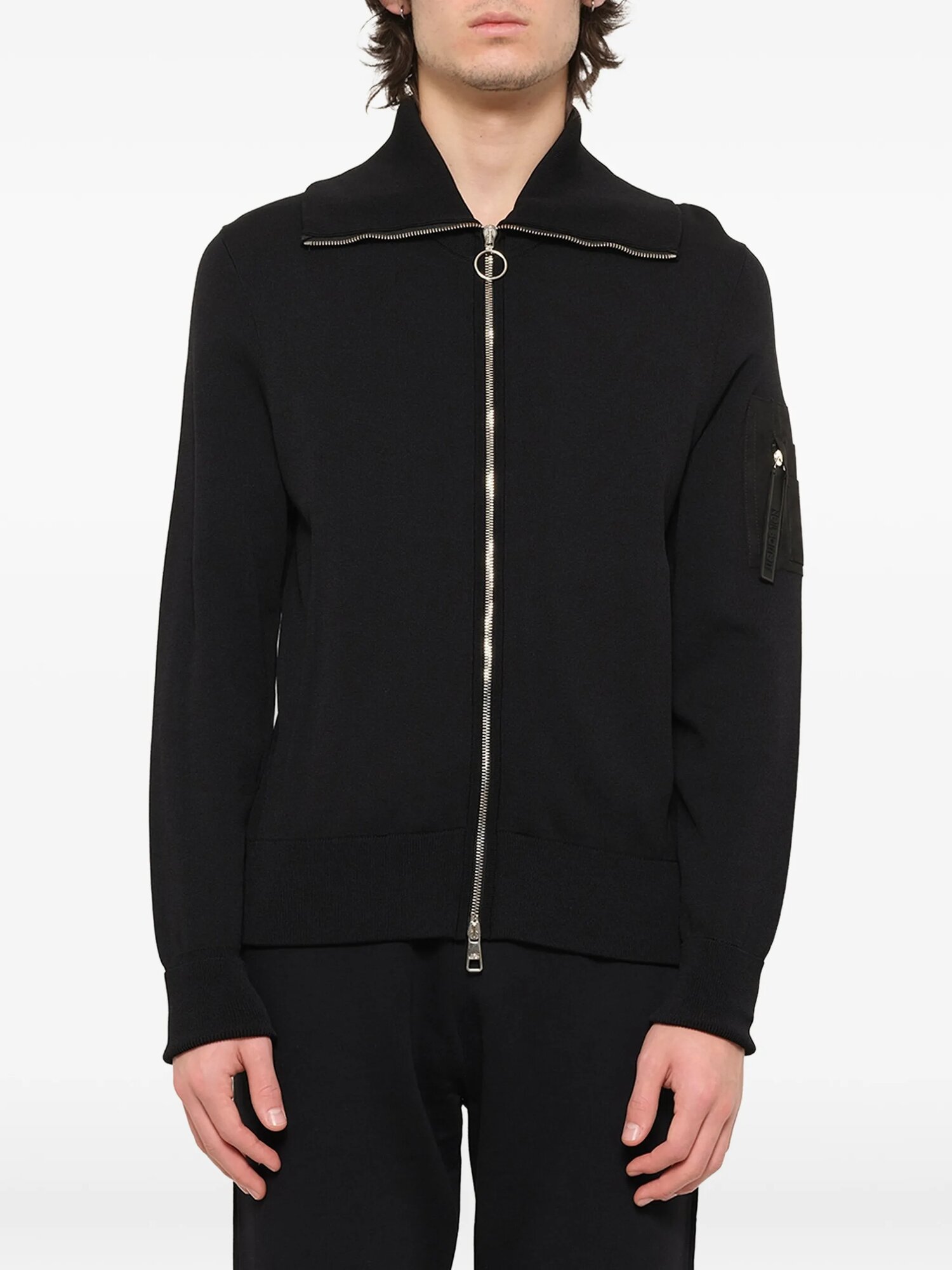 Куртка Zip-up ribbed-trim jacket
