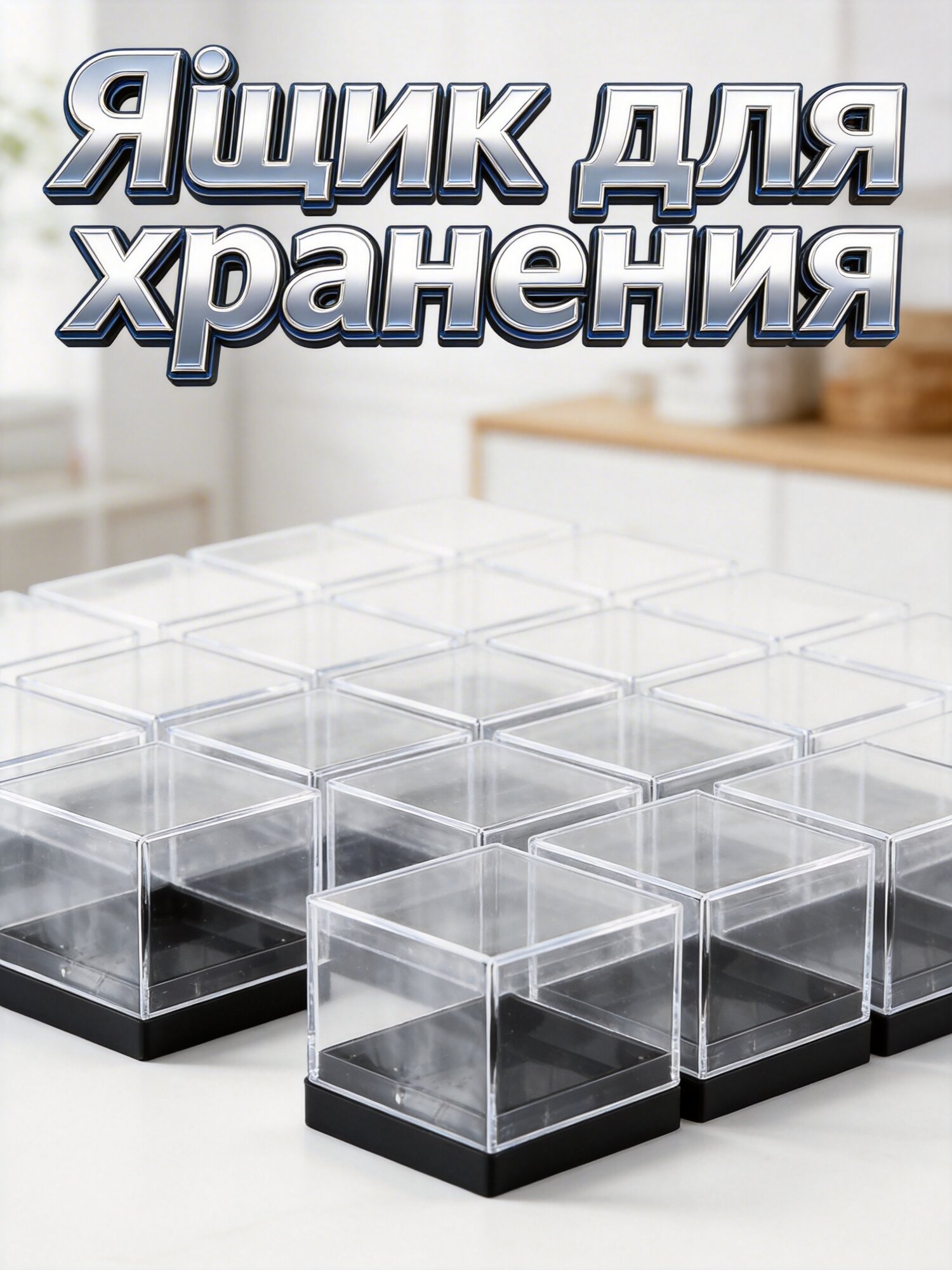 Прозрачные Кубические Коробки Для Минералов 15 Штук Размер 2 70X2 70X2 60Cm