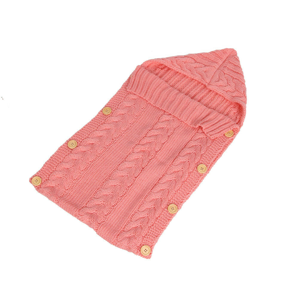 Baby wool sleep sack for toddlers with button closure for home and travel, pink