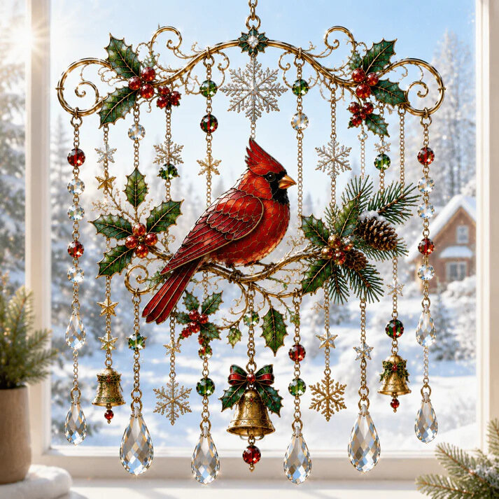 Christmas Wind ChimeРождественские раскрашенные колокольчики для ловца солнечного света，30cm — фото 1
