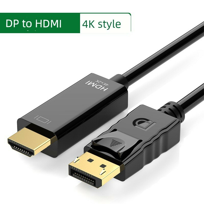 DP to HDMI кабель 4K, черный, 3 м - Ультра-высокое разрешение видеосоединение для домашнего кинотеатра