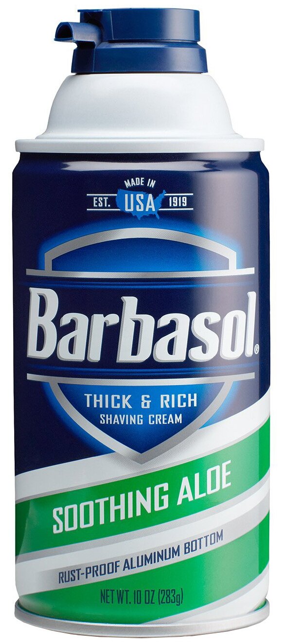 Крем-пена для бритья смягчающая с экстрактом алоэ Soothing Aloe Shaving Cream марки Barbasol, 283г