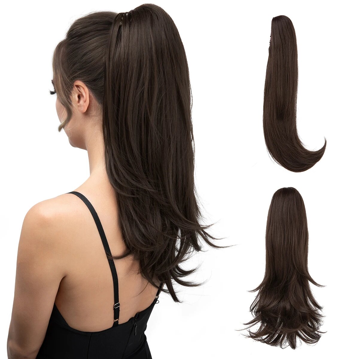 Синтетический хвост SARLA шелковистый светлый Dark Brown