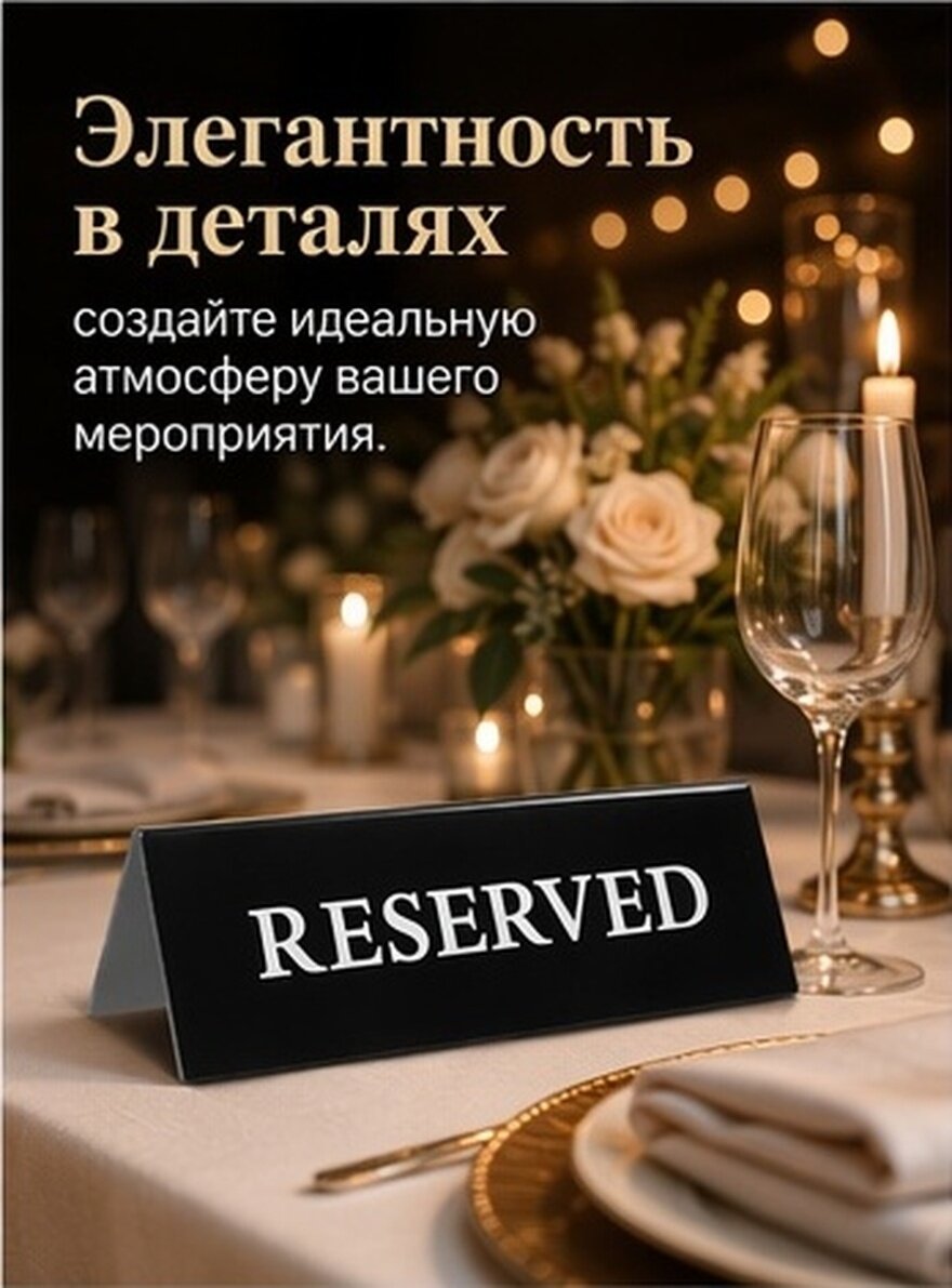 4 Шт Элегантные Знаки Reserved Для Стола На Свадьбу И Ресторан 20.0X7.0X5.0Cm