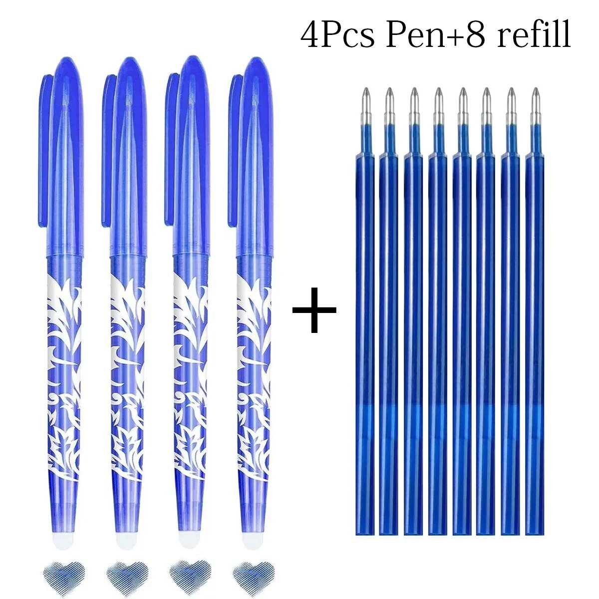 Kissbuty гелевая ручка, стираемая, 8/12 цветов Синий, 4blue pen - 8refill