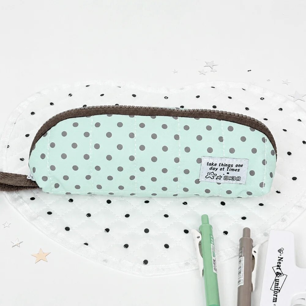 Пенал INS в горошек из полиэстера Mint Green Polka Dot