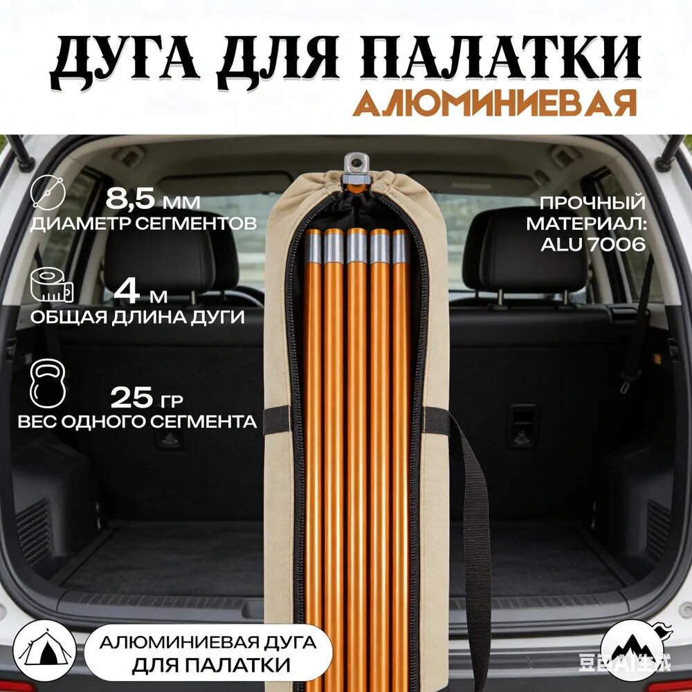 Дуги для палатки алюминиевые 8.5мм, комплект из 11 секций, каркас для туристической палатки