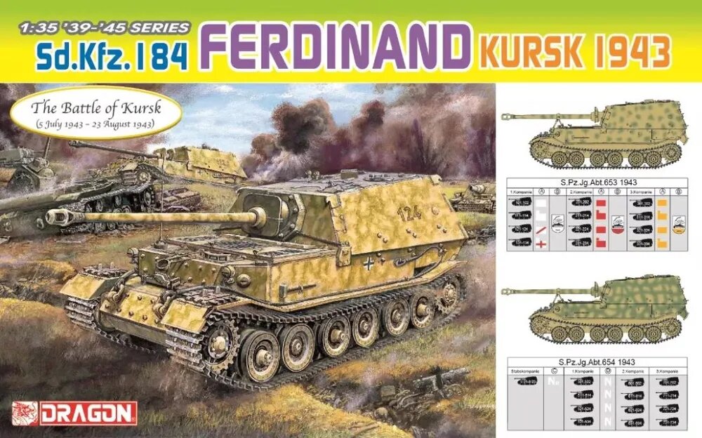 Сборная модель танка Sd. Kfz.184 FERDINAND KURSK 1943 6726, масштаб 1/35