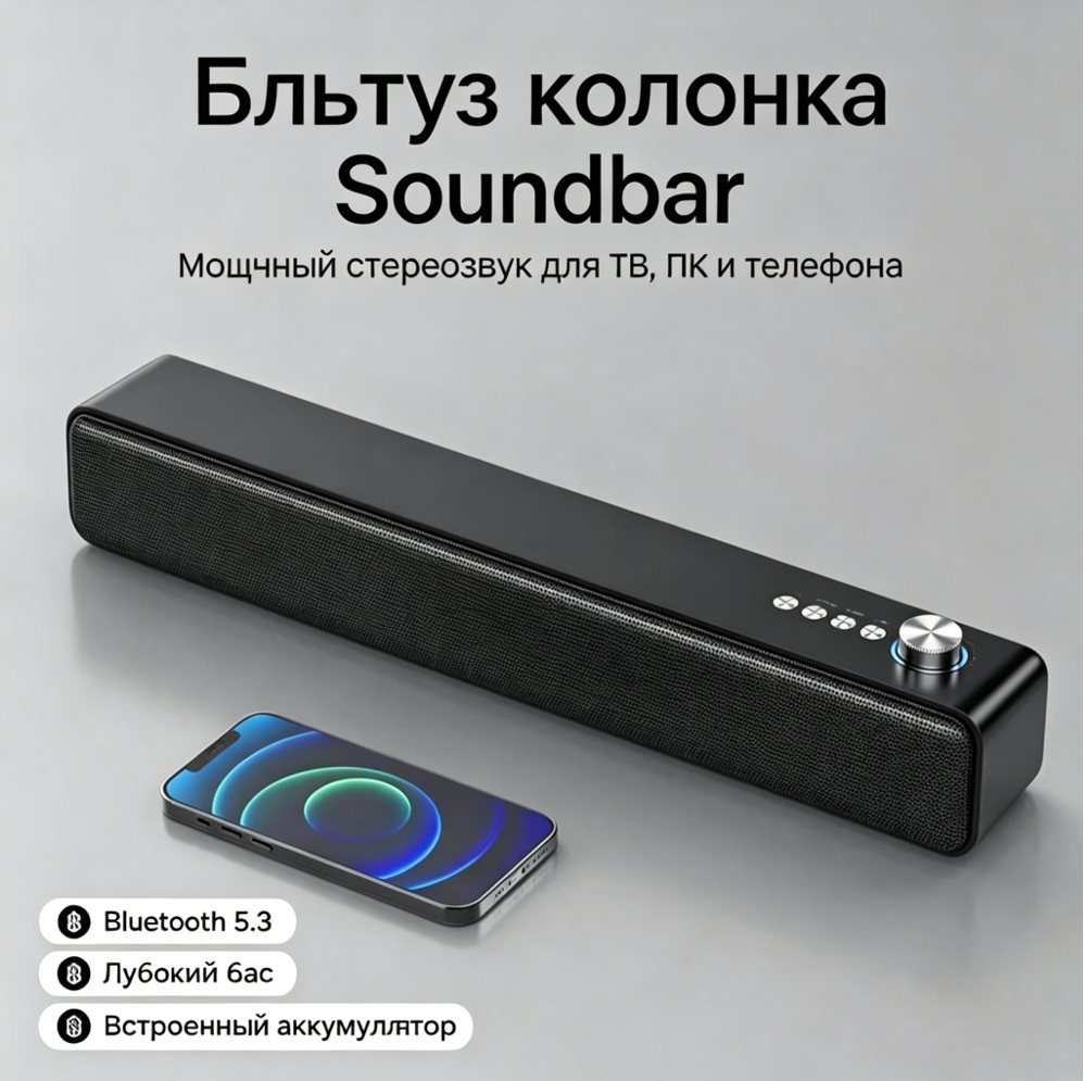 Компьютерная акустика A35 Bluetooth Саундбар для настольного ПК, игры и фильмы