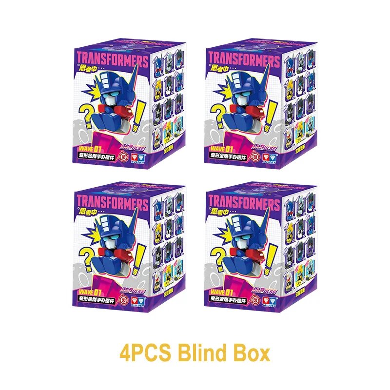 AULDEY Transformers Chibi Фигурки Оптимус Прайм Мегатрон Бамблби 4PCS Blind Box
