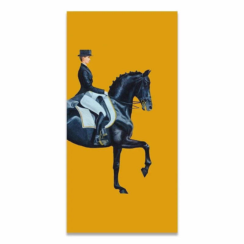 Настенный постер JKPICTURE "Скачки лошадей" Темно-синий, Golden right, 50x100cm No Frame