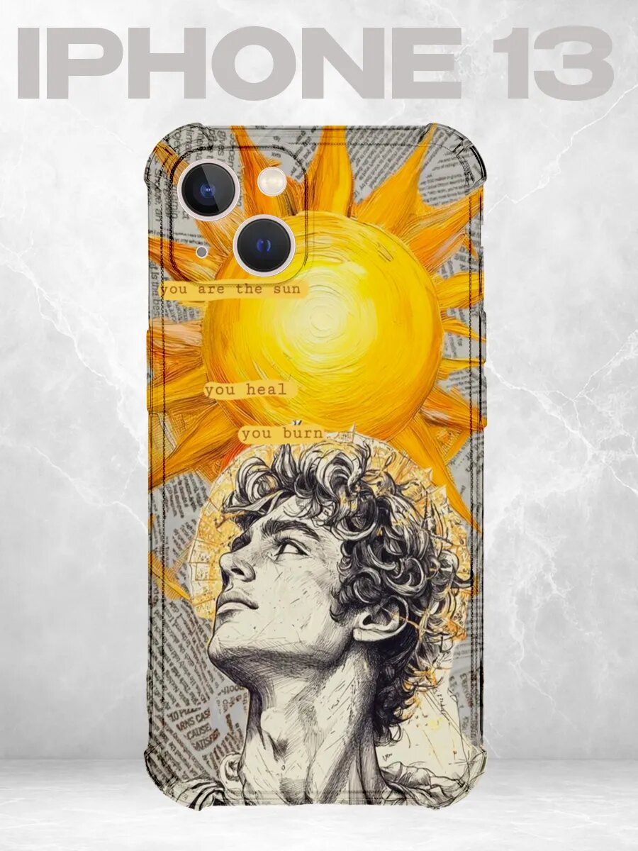 Чехол на iPhone 13 статуя давид солнце