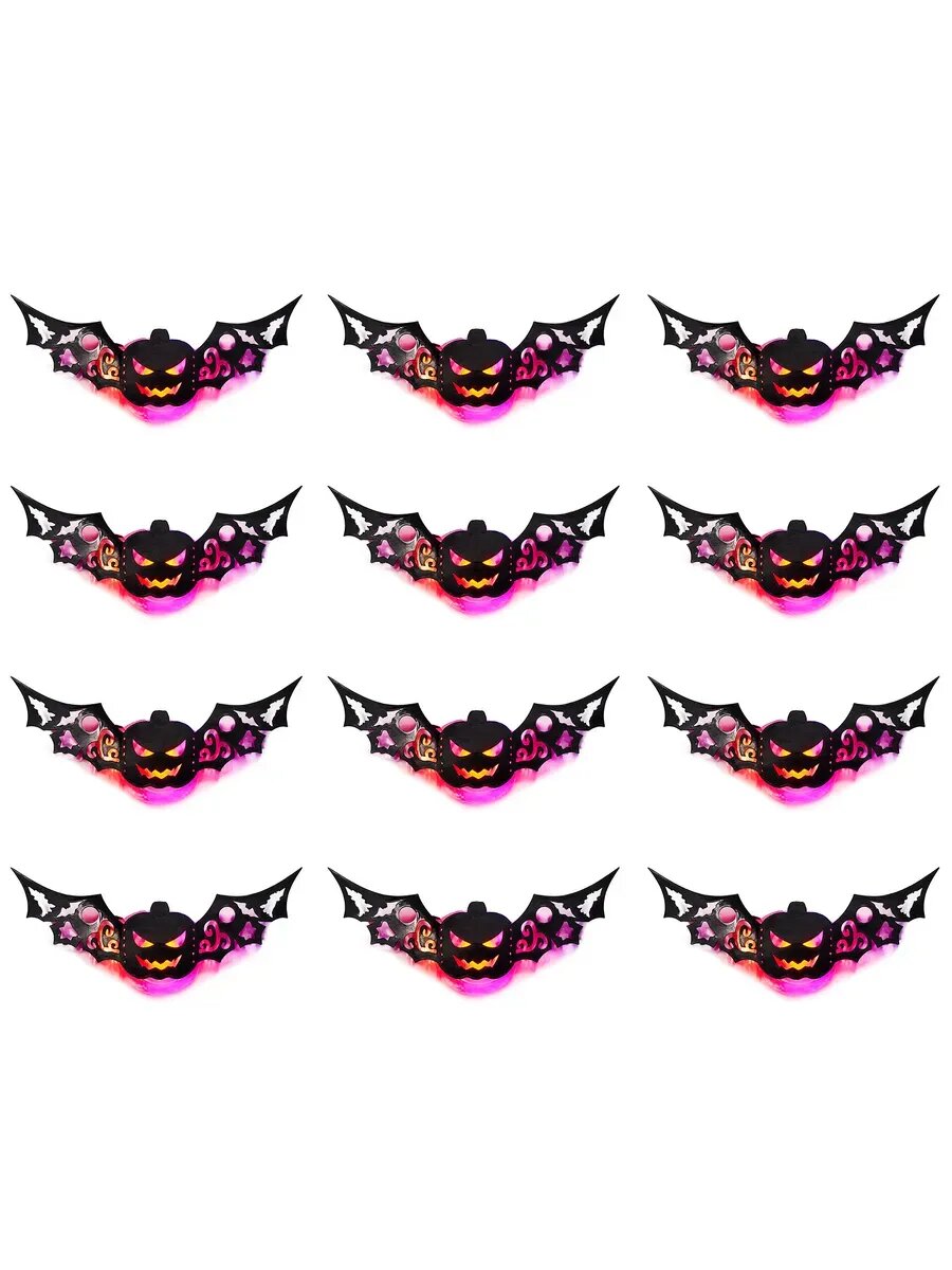 Halloween Hollow Bat 3D Night Light Wall Stickers PVC Decals