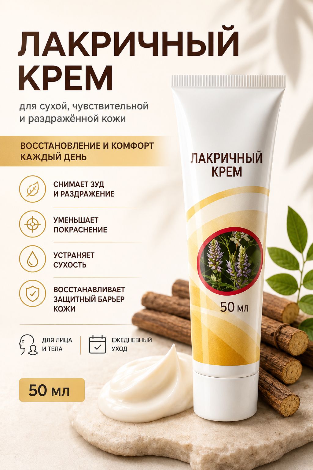 Лакричный крем 50 мл.