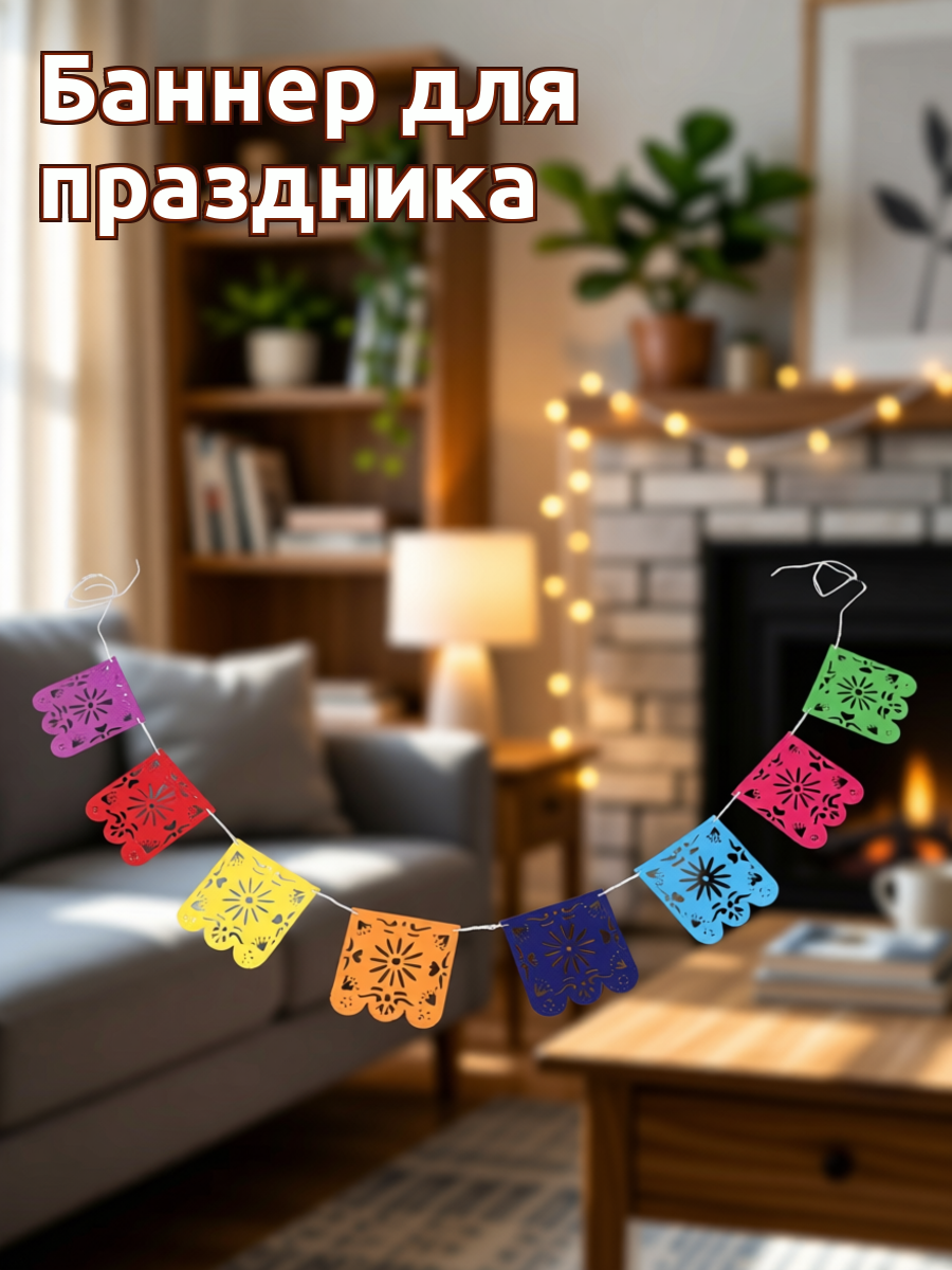Мексиканское Украсительное Баннер Из Великого Шитья Для Декора Праздничной Вечеринки Размер 15.00X14.50X0.20Cm
