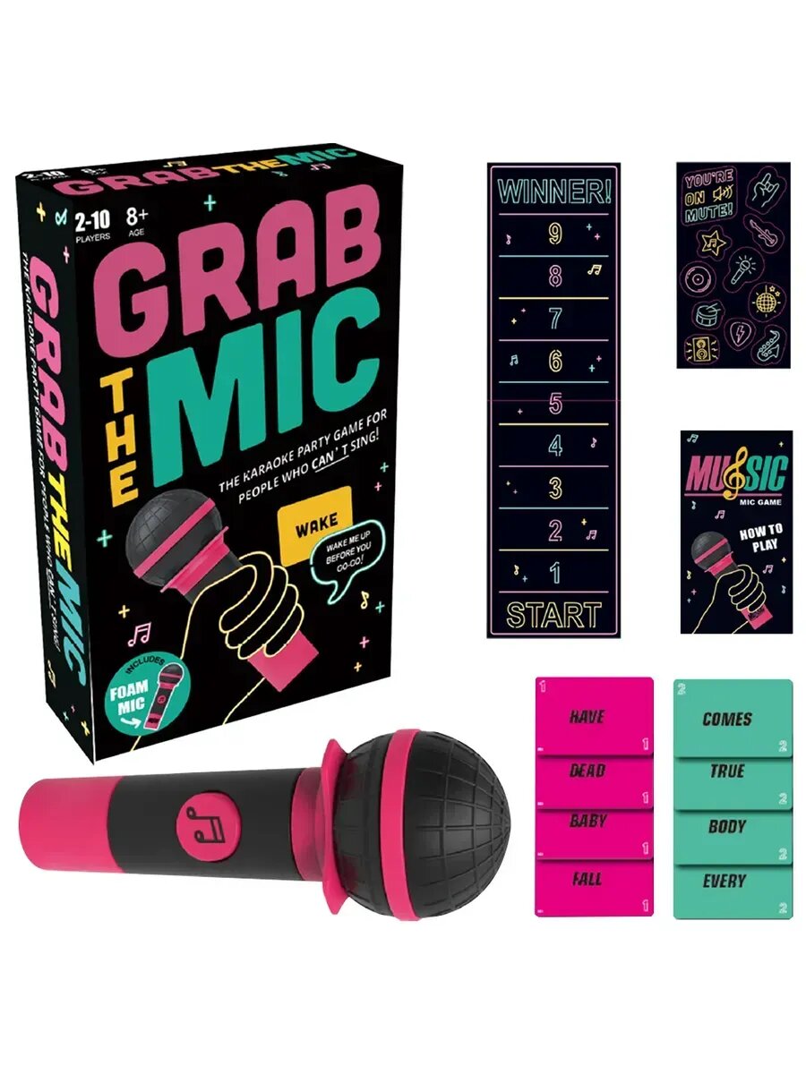 Караоке-игра Grabing The Mic для всей семьи, многоразовая