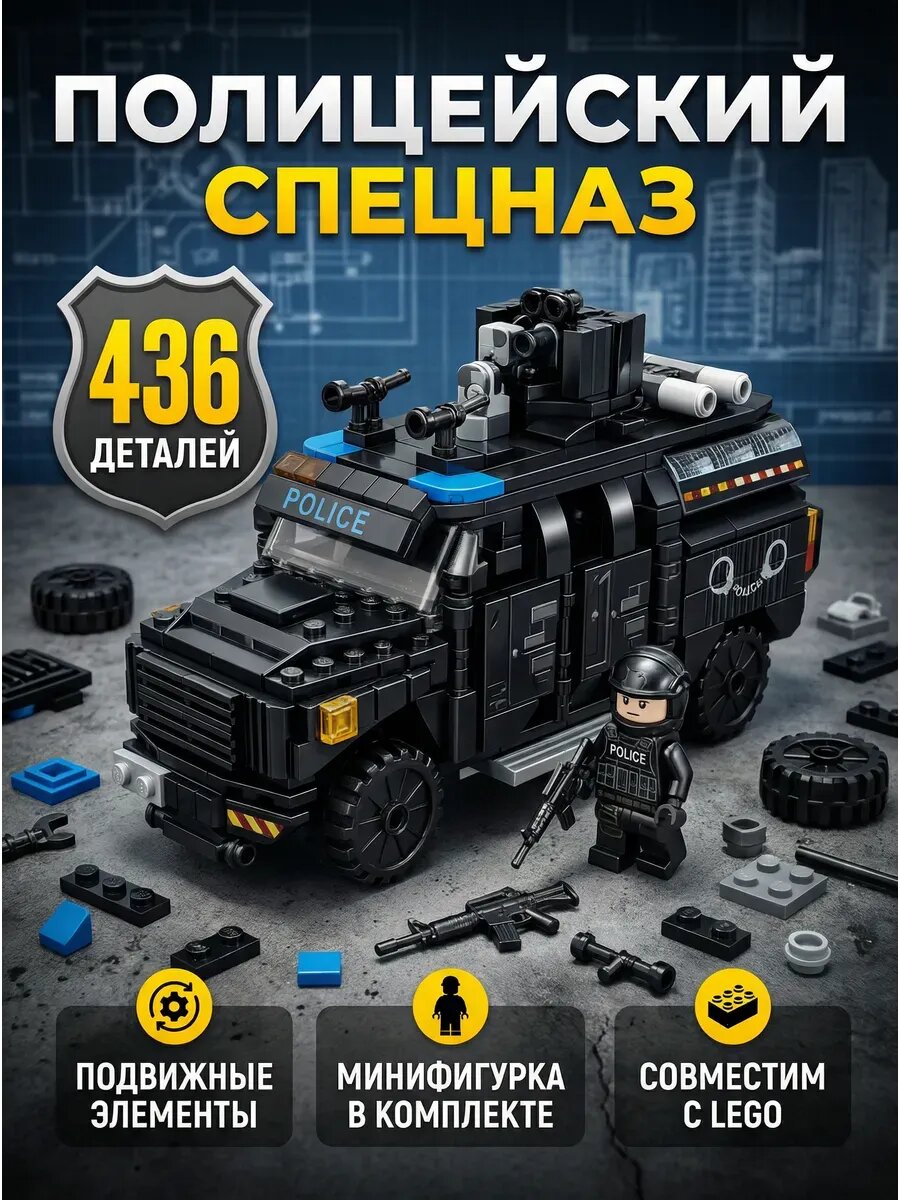 Конструктор полицейская машина бронетранспортер SWAT
