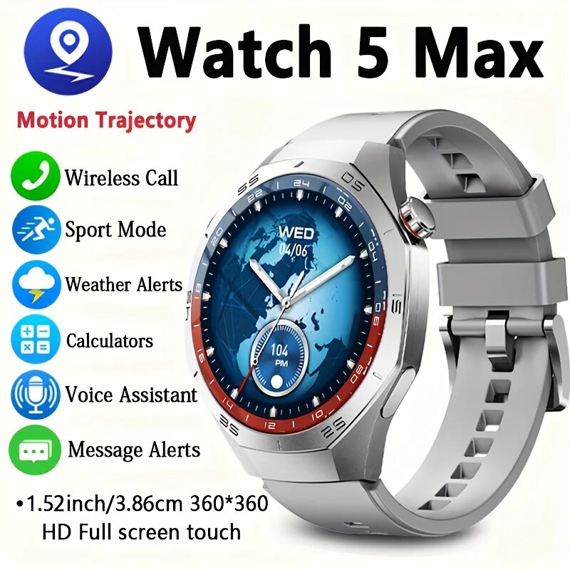 LAXASFIT GT5 Max Умные часы для мужчин и женщин Серебряный, Silver