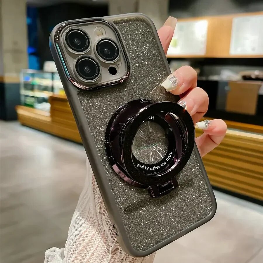 Для Realme 14 Pro Plus 14X кольцевой держатель с блестящим защитным чехлом из ТПУ для Realme14 Pro + 13 Plus 13pro 5G Мягкий силиконовый чехол