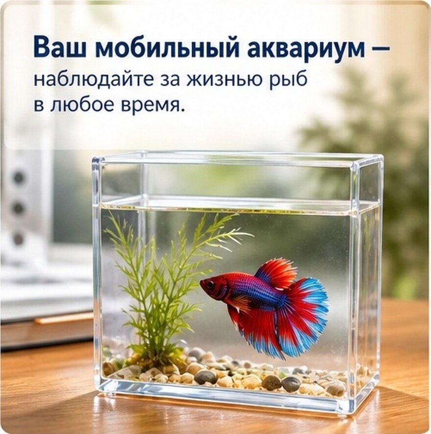 Прозрачная Аквариумная Коробка Для Наблюдения За Рыбками Компактная И Легкая 12.50X11.00X3.80Cm