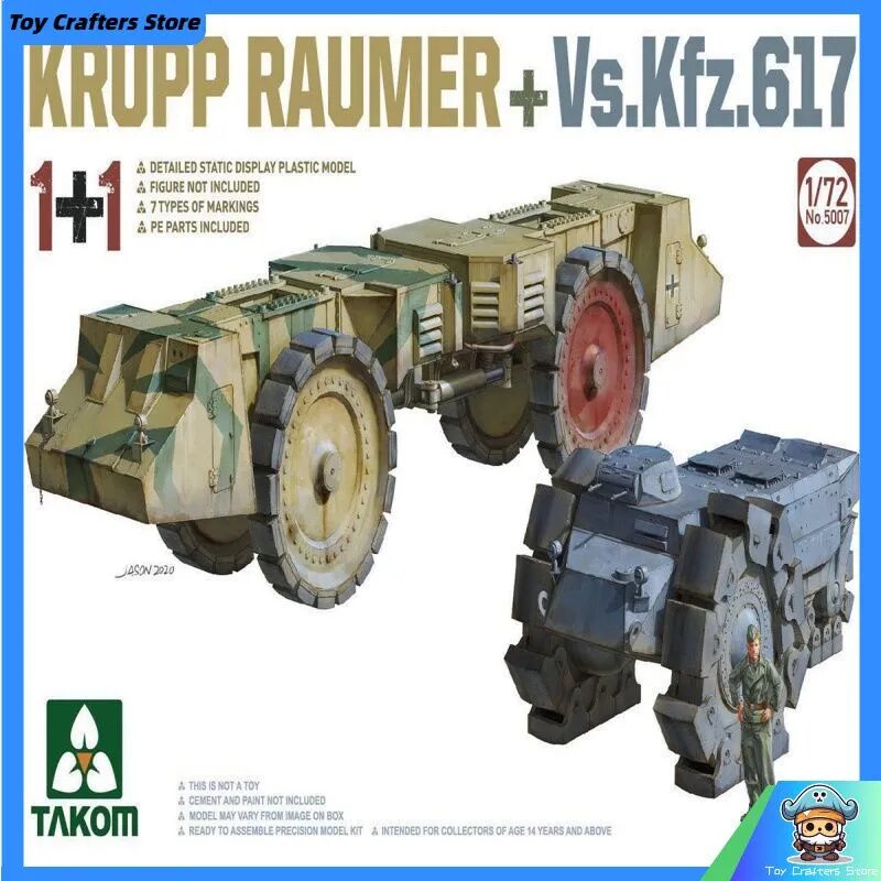 TAKOM 5007 1/72 Krupp Raumer + Vs. Kfz.617 1+1 Сборная модель военной техники