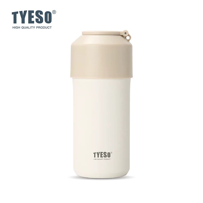 TYESO термосовая кружка из нержавеющей стали 304 бежево-серая 900-1000 мл большая вместимость портативная изолированная
