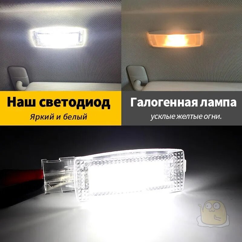 Лампа автомобильная 2 шт. арт. лампа для косметического зеркала Для VW Golf 4 5 6 7 Passat CC B5 B6 B7 Polo Tiguan Scirocco Jetta Touran