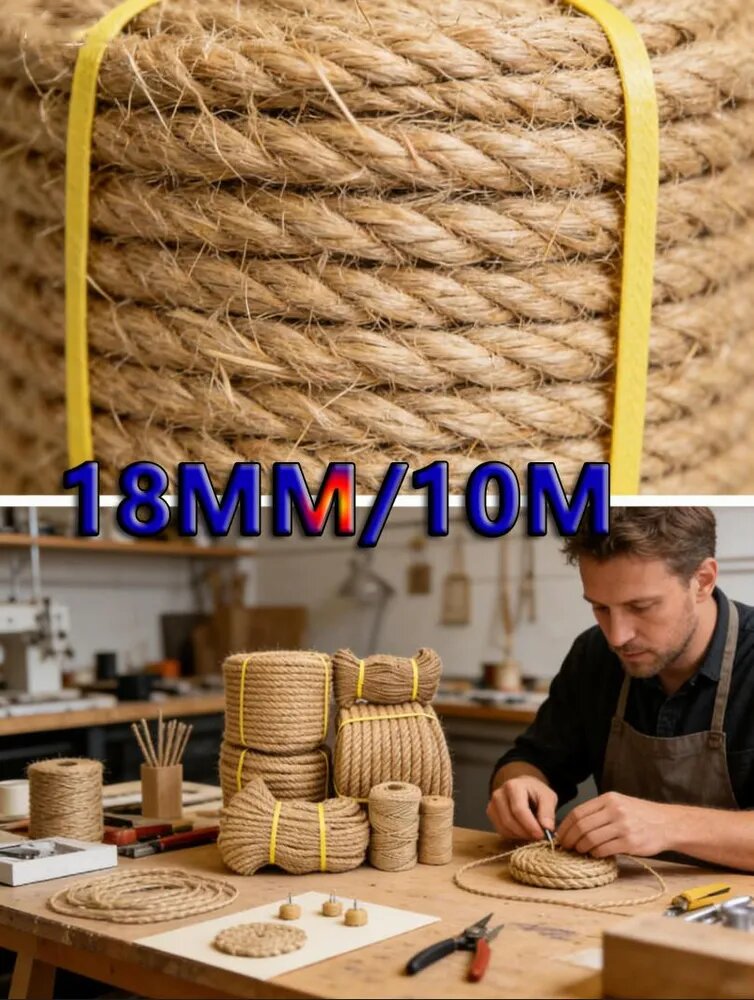 Шпагат крепежный 10 м, 18 мм, Джут