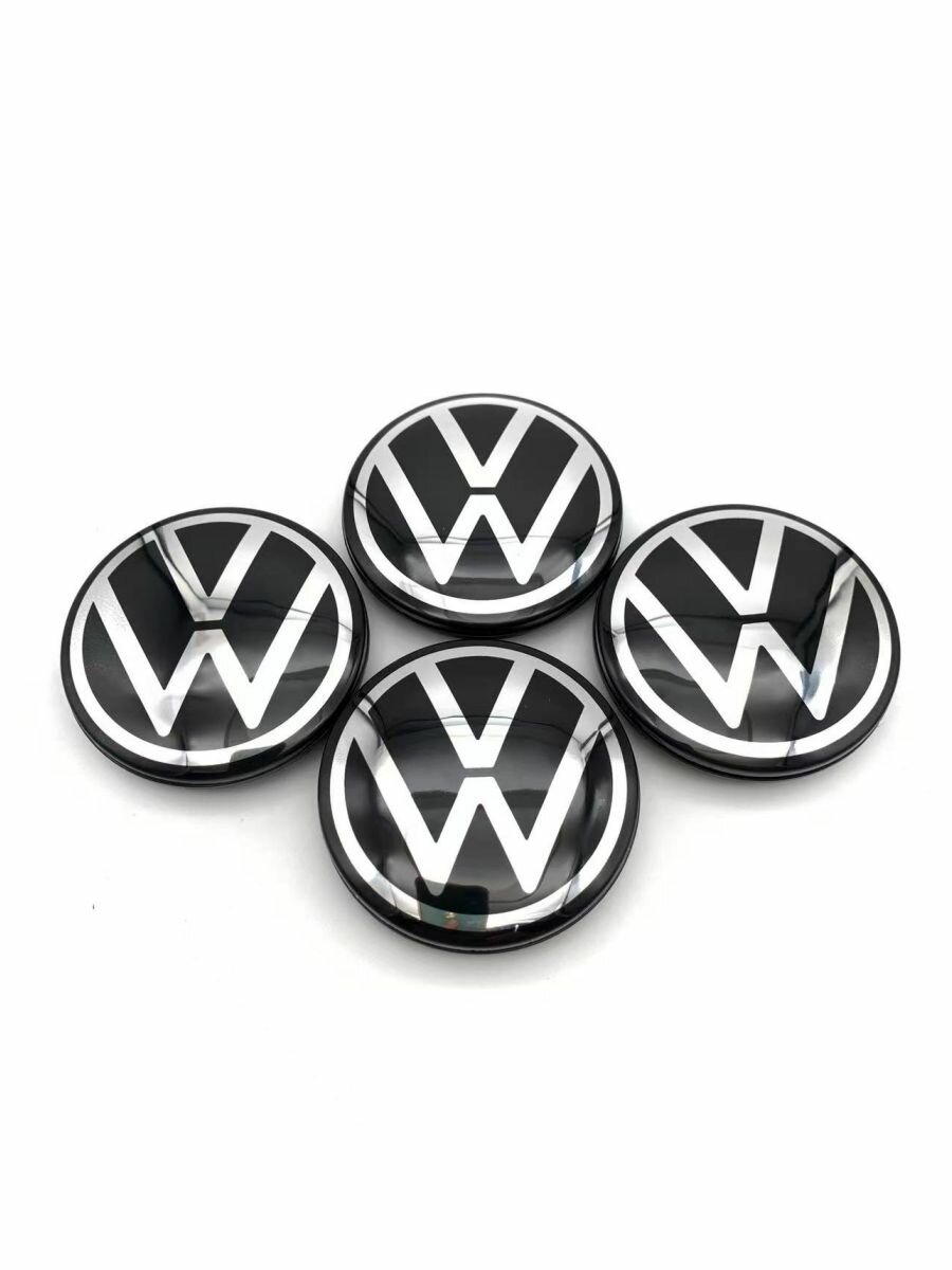 Колпаки ступичные Volkswagen 65 мм комплект 4 шт — колпаки VW ABS+алюминий, защита ступицы и стильный внешний вид