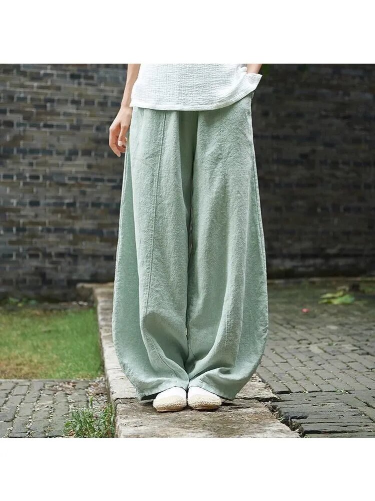 Зеленые хлопковые брюки-блумеры женские XXXL
