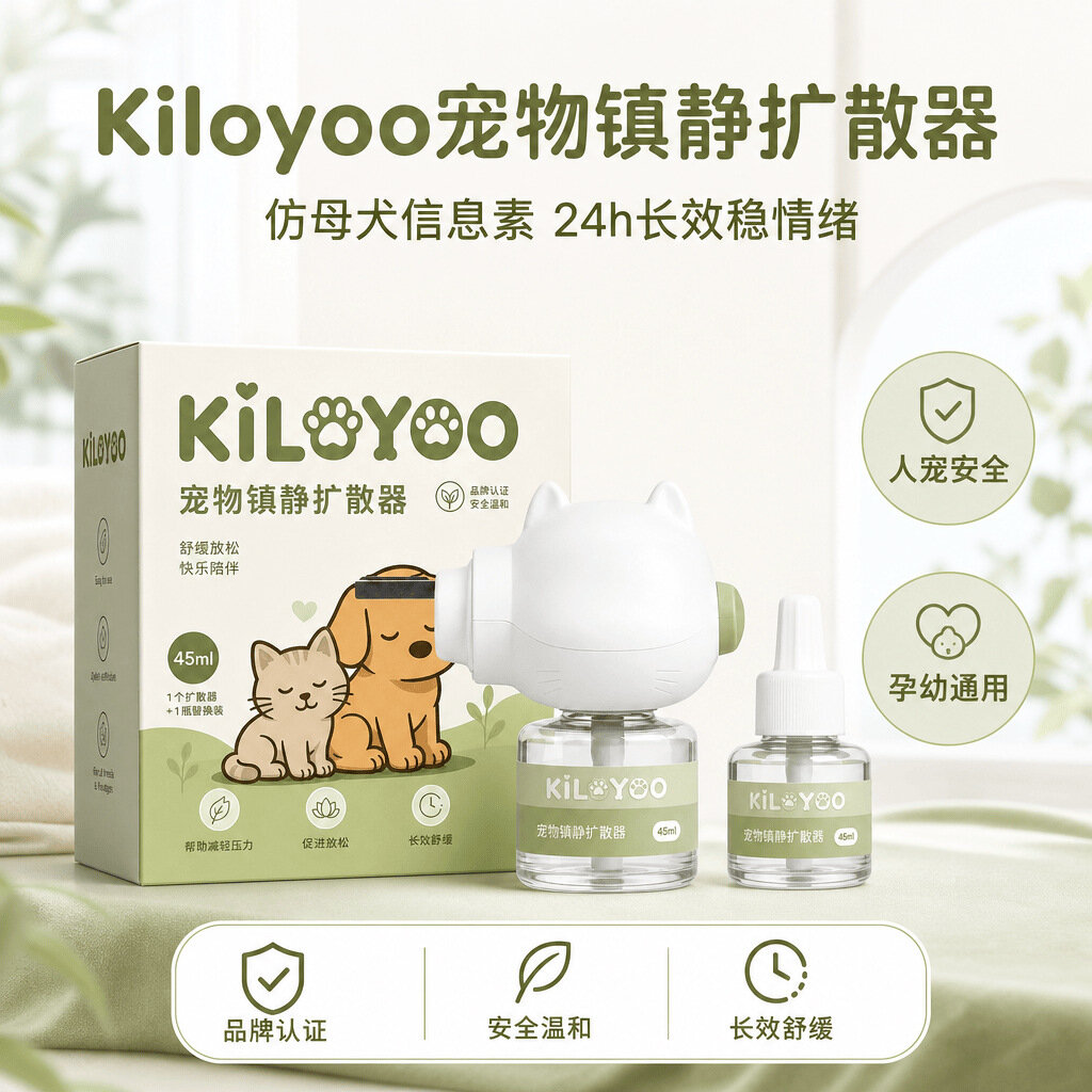 KILOYOO Диффузор для успокоения кошек и собак, ароматический диспенсер для снятия стресса и тревожности питомцев