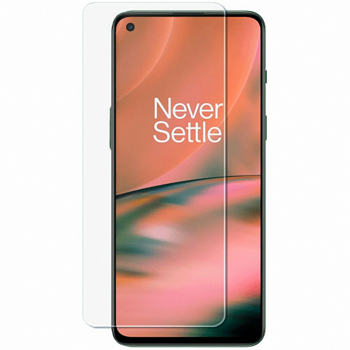 Защитное стекло для OnePlus Nord 2 прозрачное на плоскую часть экрана