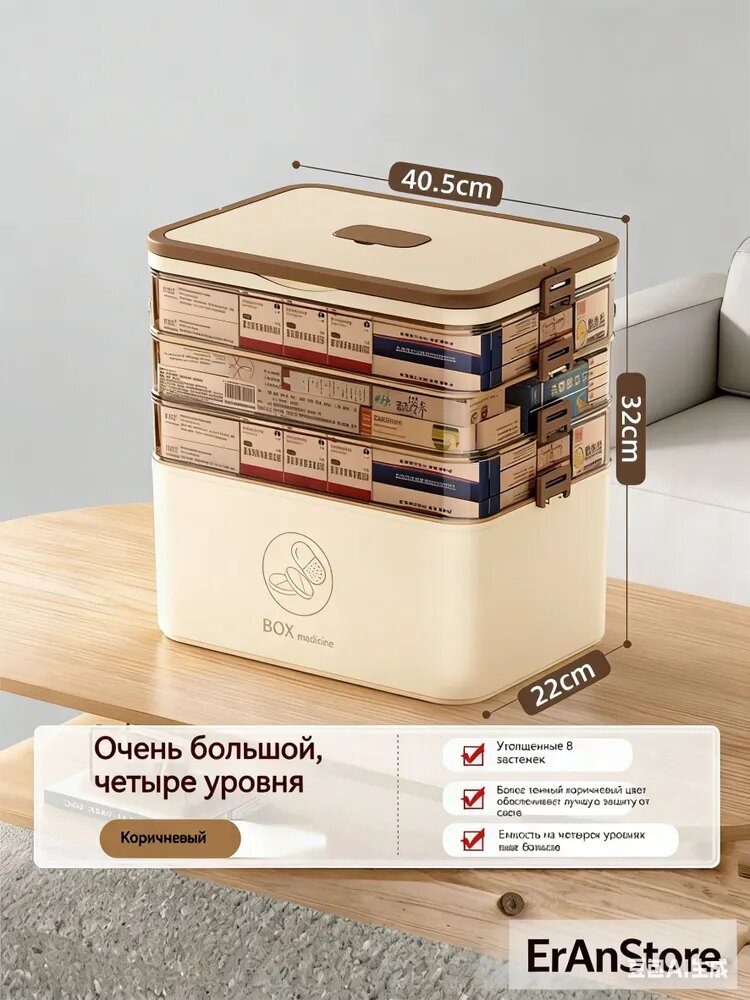 Контейнер для хранения вещей длина 40.5 см, ширина 22 см, высота 32 см.