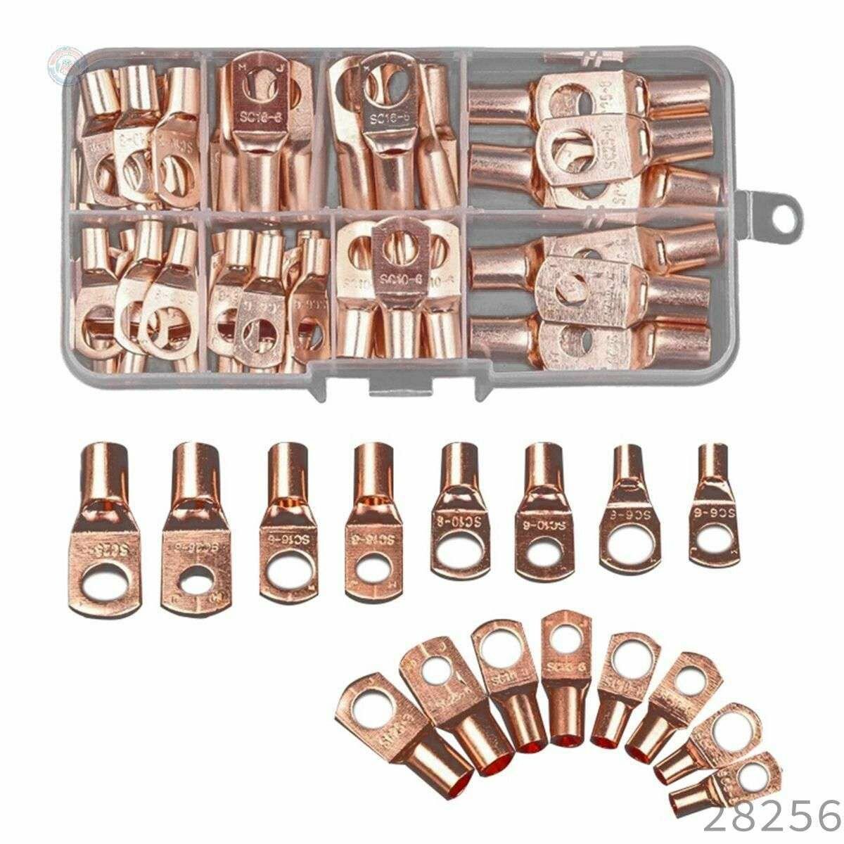 2026Набор медных клемм SC для кабель-каналов, универсальный соединитель для медных жил 6-50 мм , коррозионностойкие обжимные гильзы с широким диапазоном температур
