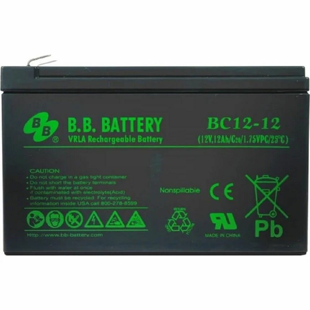 Аккумуляторная батарея B.B. Battery BC 12-12 BB 12V/12Ah, клеммы F2