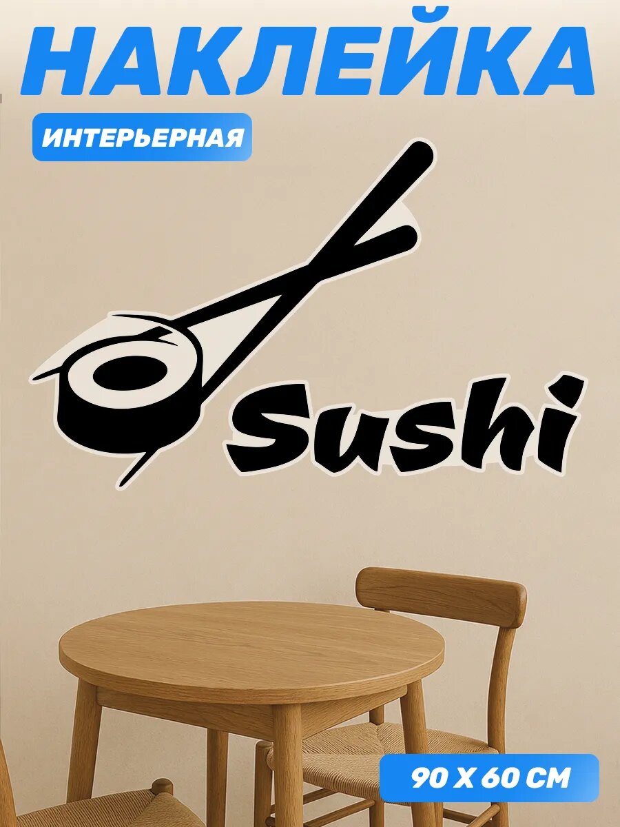Наклейка на стену для декора интерьерная Sushi